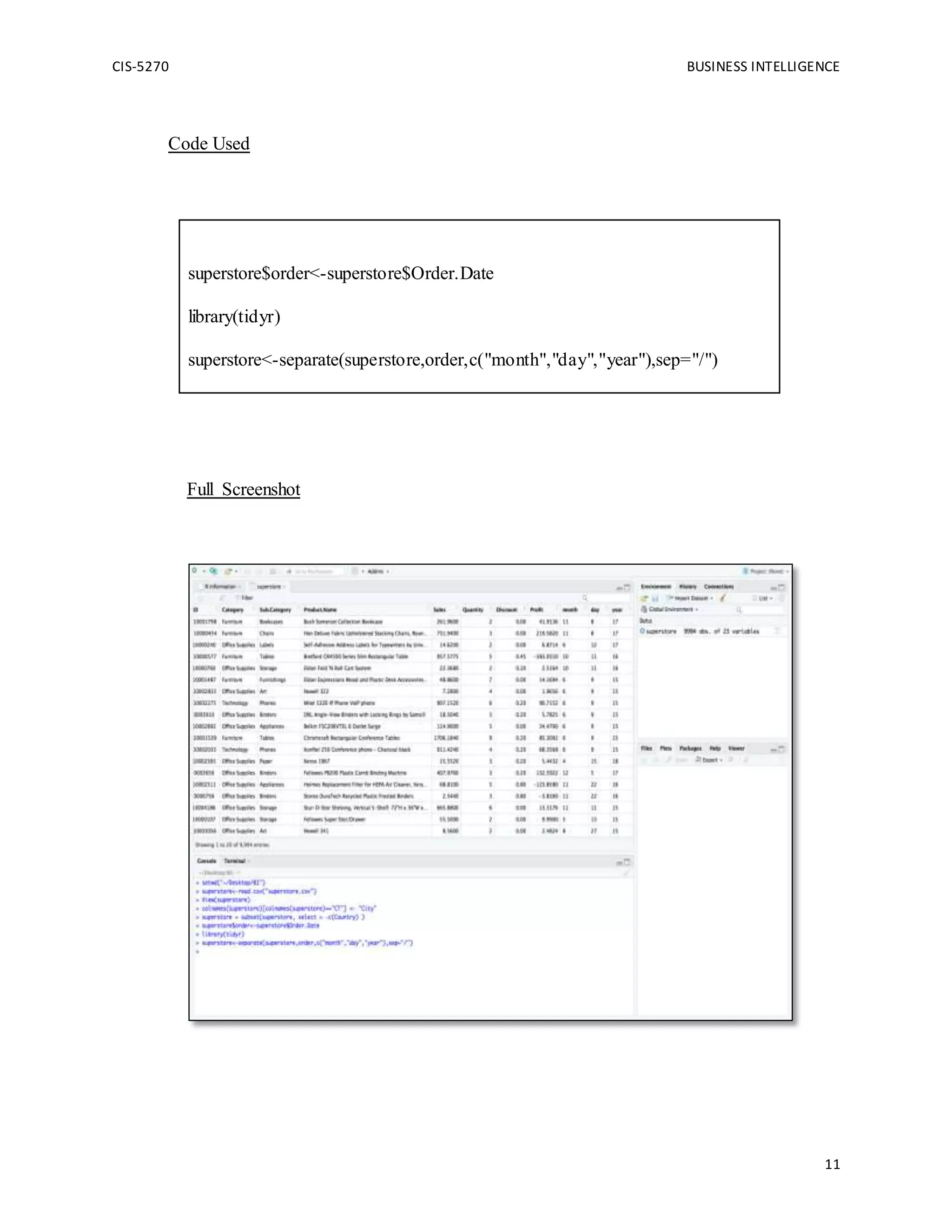 Superstore Data Analysis Using R Docx