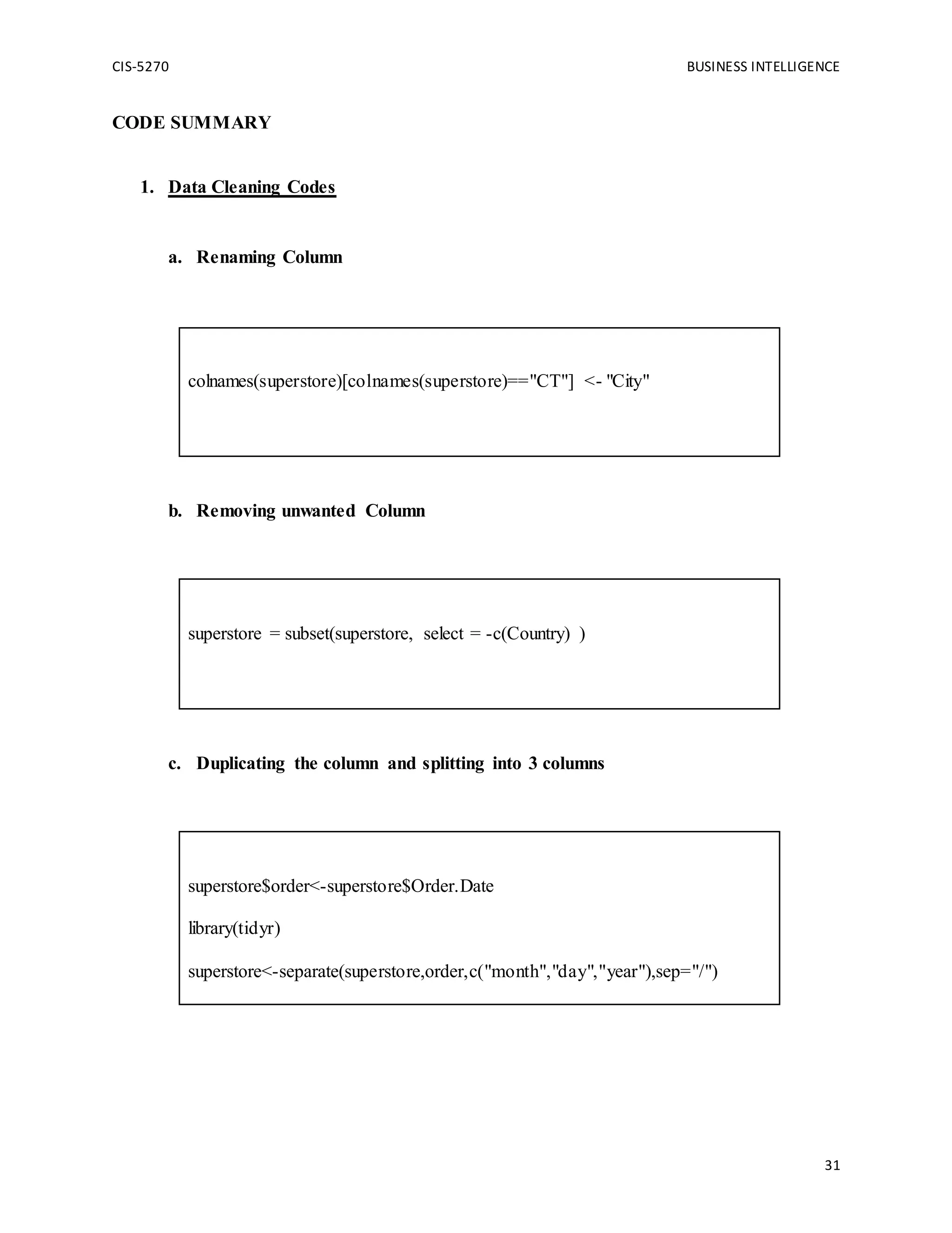 Superstore Data Analysis using R | DOCX