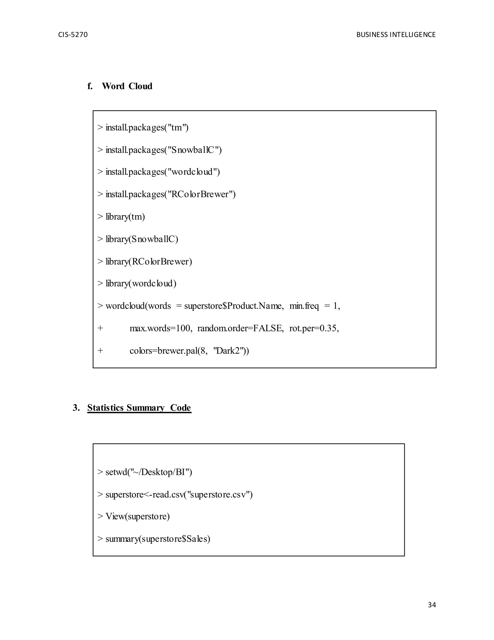 Superstore Data Analysis using R | DOCX