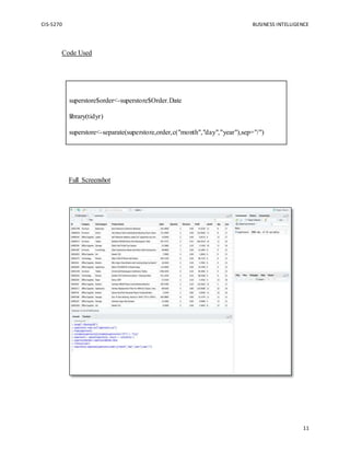 Superstore Data Analysis using R | DOCX