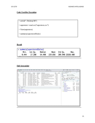 Superstore Data Analysis using R | DOCX