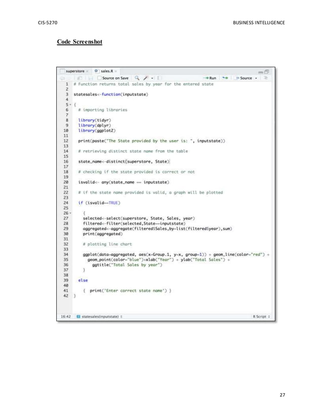 Superstore Data Analysis using R | DOCX