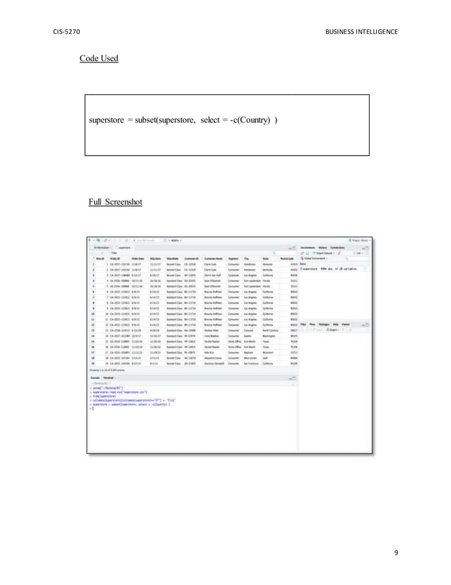 Superstore Data Analysis Using R Docx