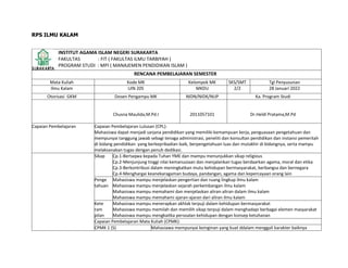RPS ilmu kalam stai miftahul ulum wonosobo | DOCX