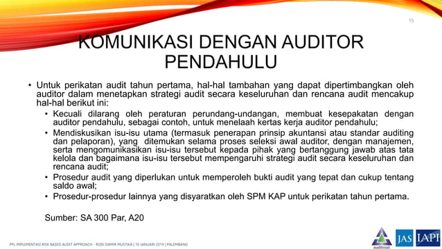 Perencanaan Audit Dr Jamaludin Iskak, Ak, MSi, CA, CPI, ACPA, CPA | PPTX