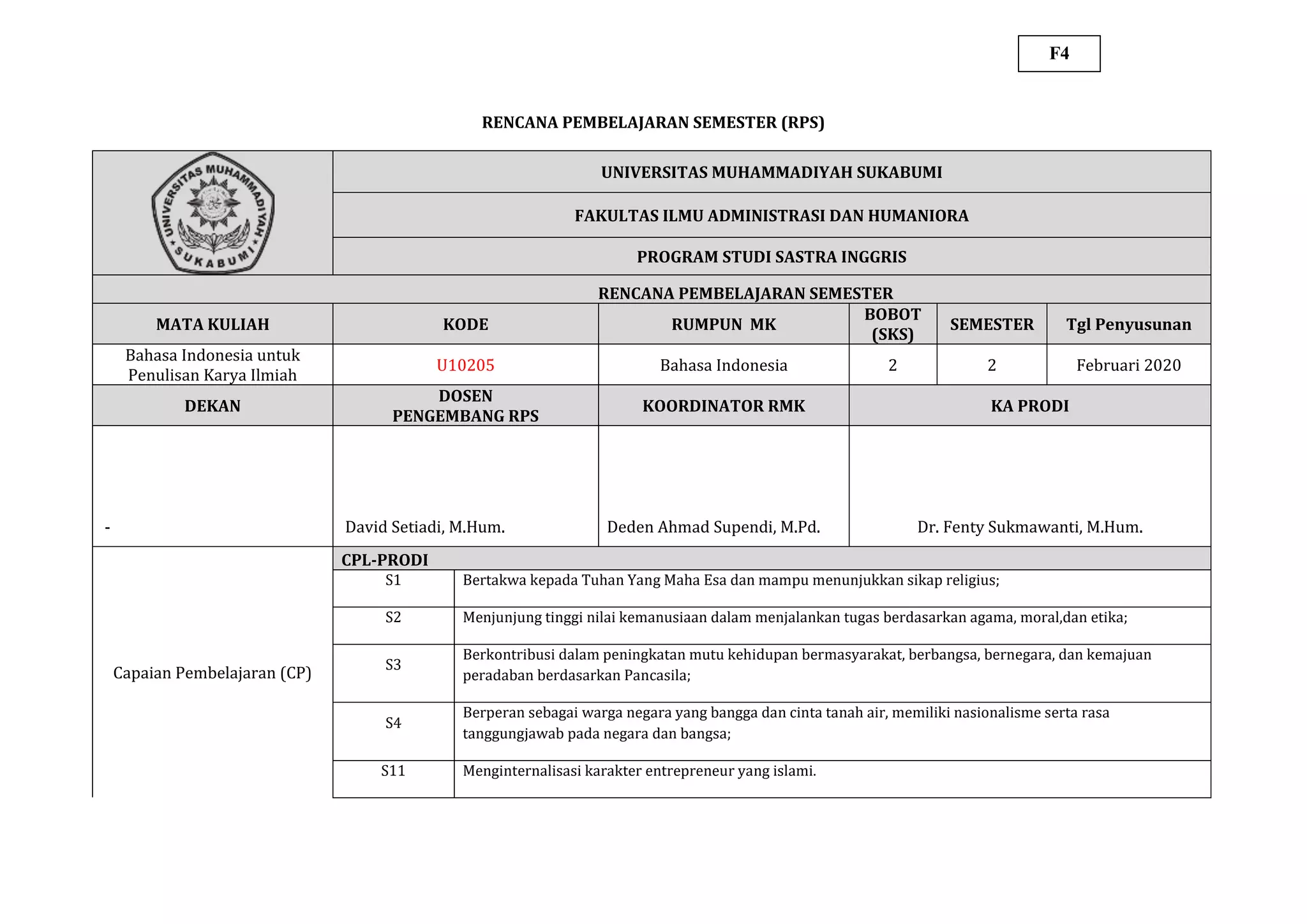 RPS_Bahasa Indonesia untuk Penulisan.docx