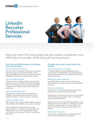 LinkedIn Recruiter Professional Datasheet | PDF