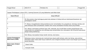 Rencana Pembelajaran Semester Desain Grafis | PDF