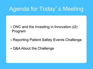 Reporting Patient Safety Events Challenge Webinar | PPT