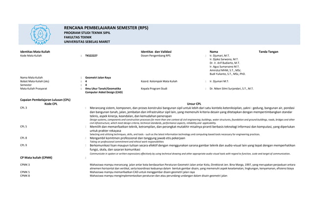 RPS MATA KULIAH Geometri Jalan Raya V.1.0.pdf