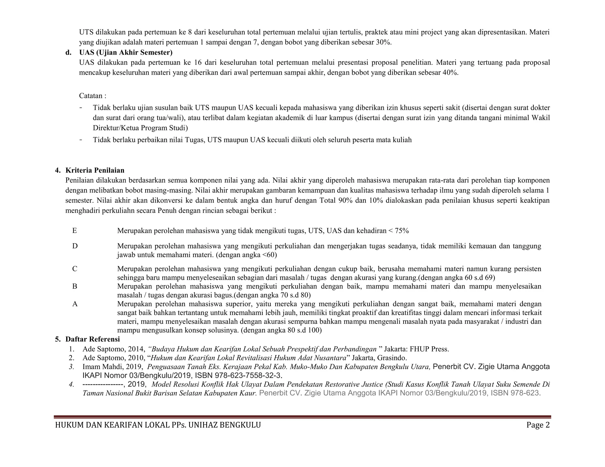 Contoh RPS HUKUM DAN KEARIFAN LOKAL.docx