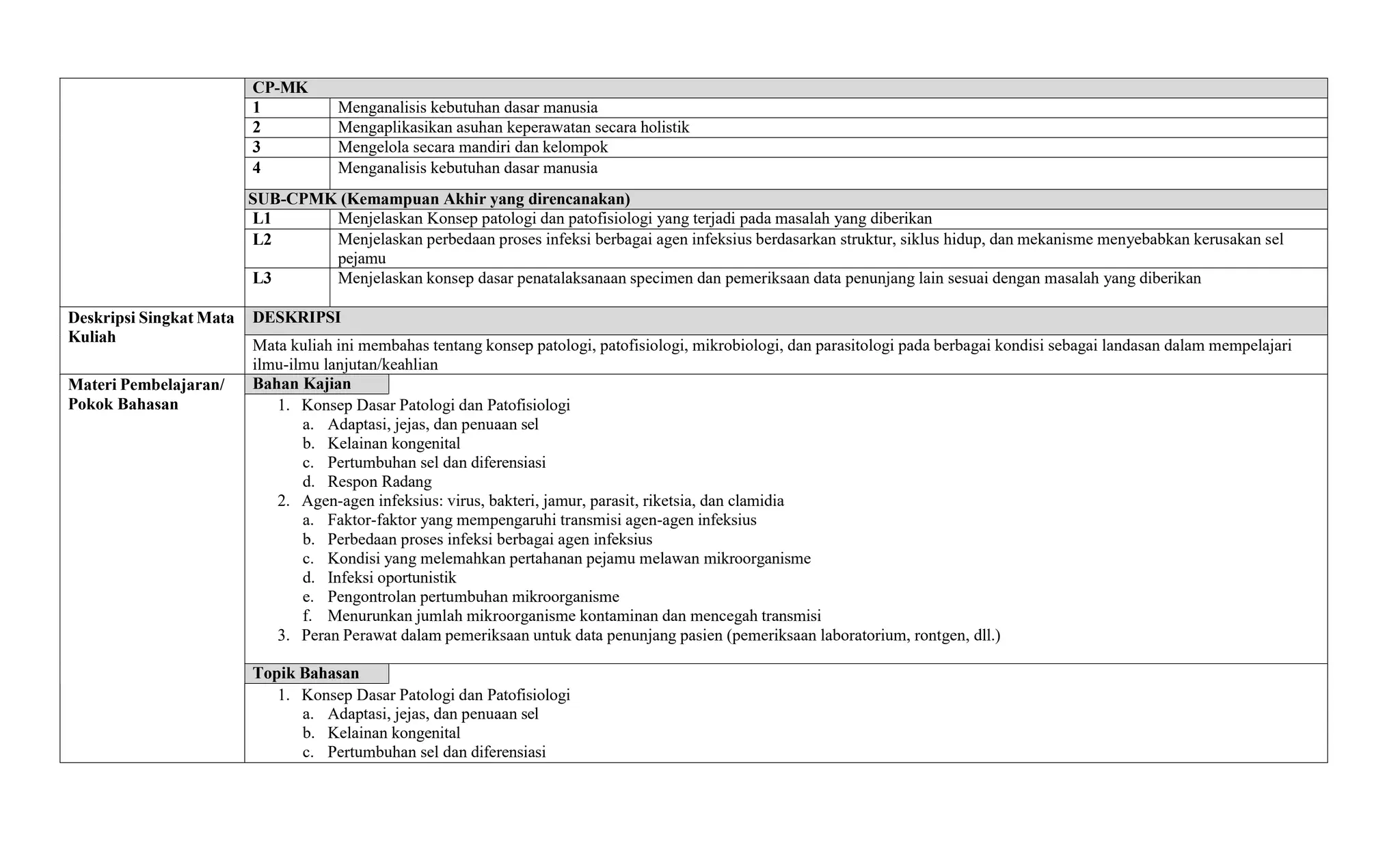 Rencana Pembelajaran Semester MK IDK ok | PDF