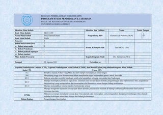RPS Ilmu Alamiah Dasar contoh obe rps iad | PDF