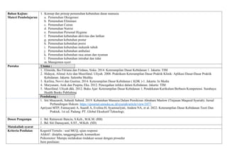 rencana pembelajaran kebutuhan dasar manusia | DOC