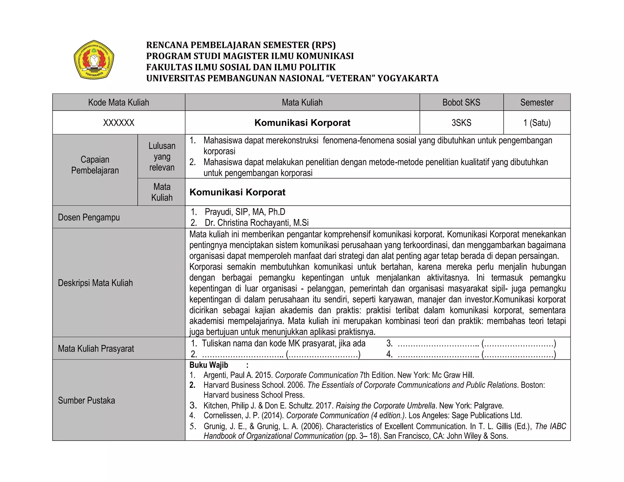 Rps komunikasi korporat | PDF
