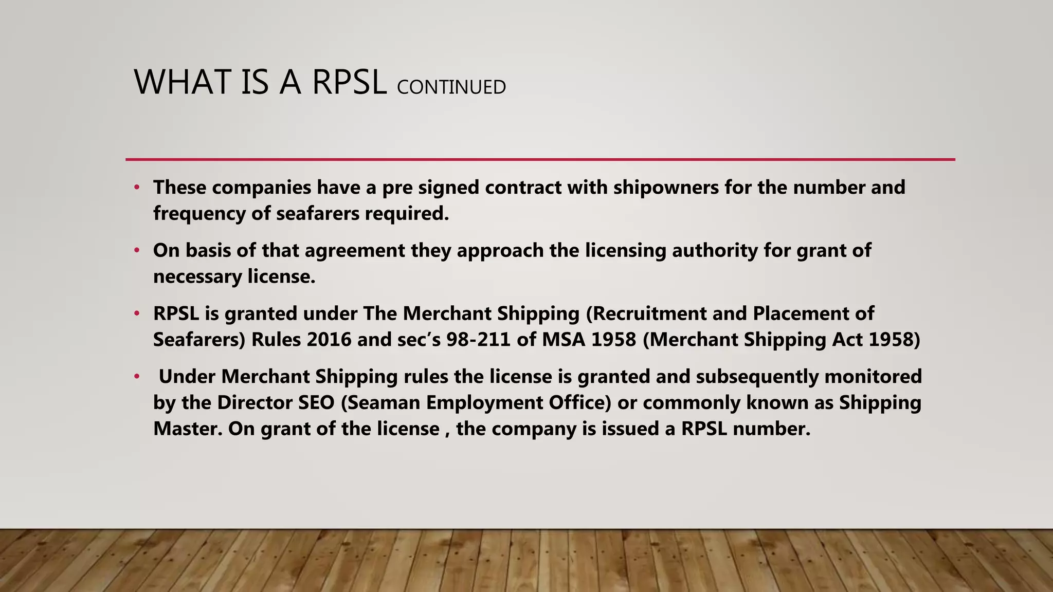 RPSL & SEA By Capt.Pankaj Kapoor | PPTX