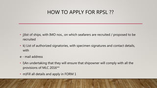 RPSL & SEA By Capt.Pankaj Kapoor | PPTX