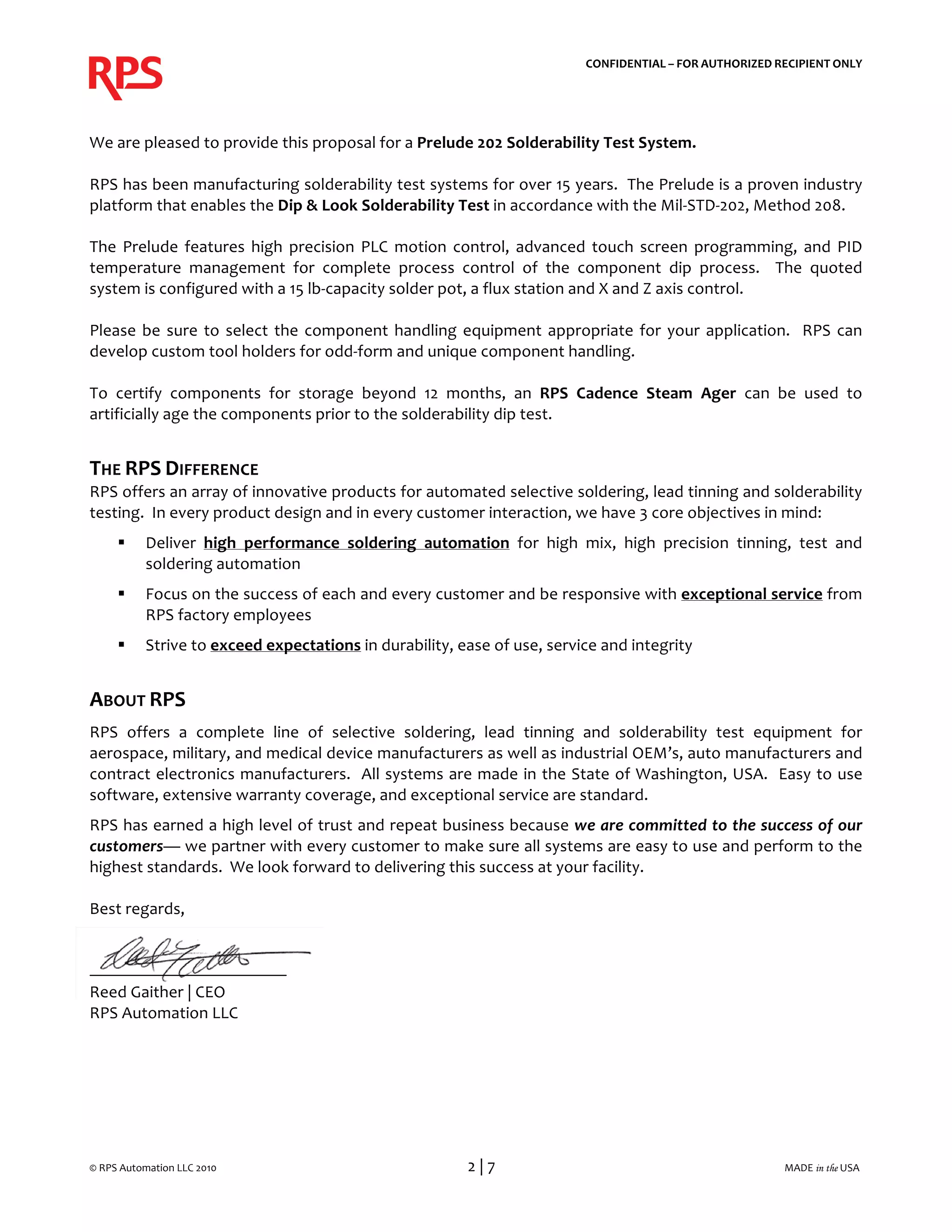 RPS Prelude 202 Solderability Test System | PDF