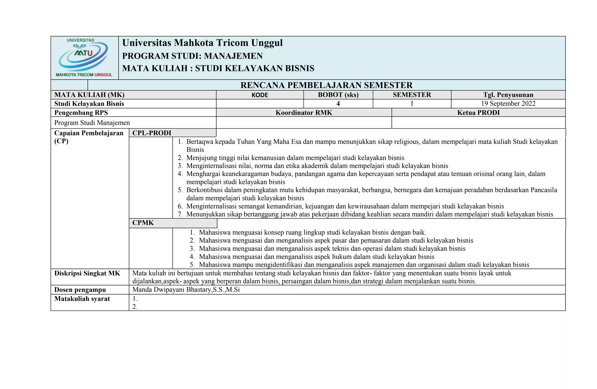 RPS STUDI KELAYAKAN BISNIS.doc