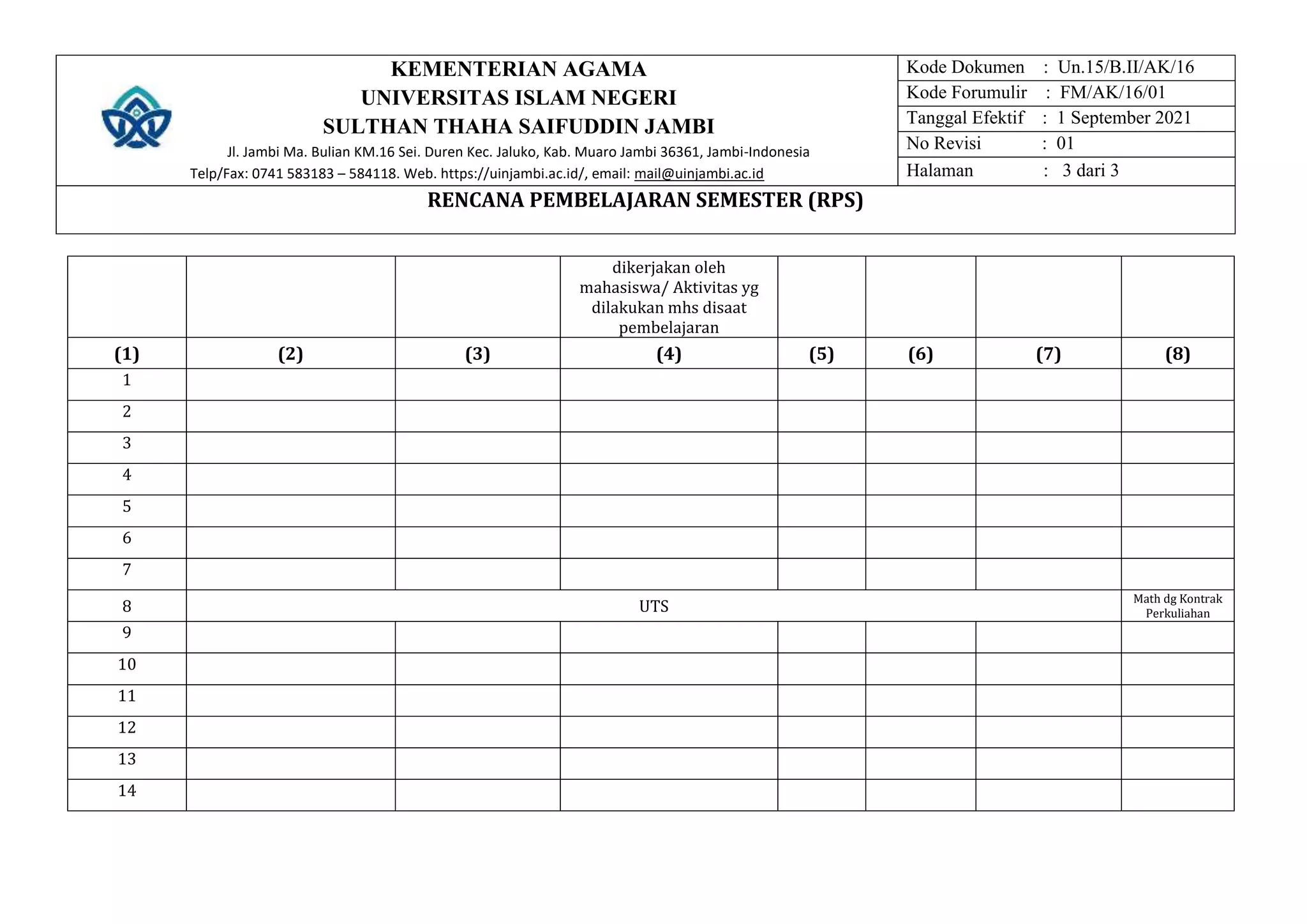 RPS Templete_FM_UIN Jambi.doc