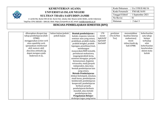 RPS Templete_FM_UIN Jambi.doc