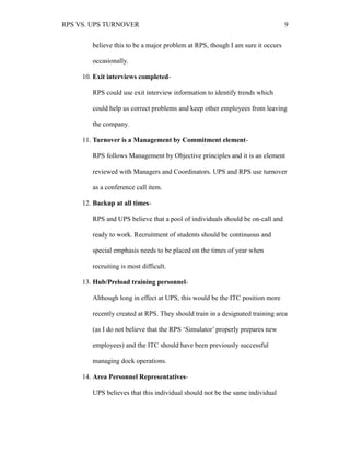 RPS vs. UPS Turnover and Management Philosophies for Reduction in ...