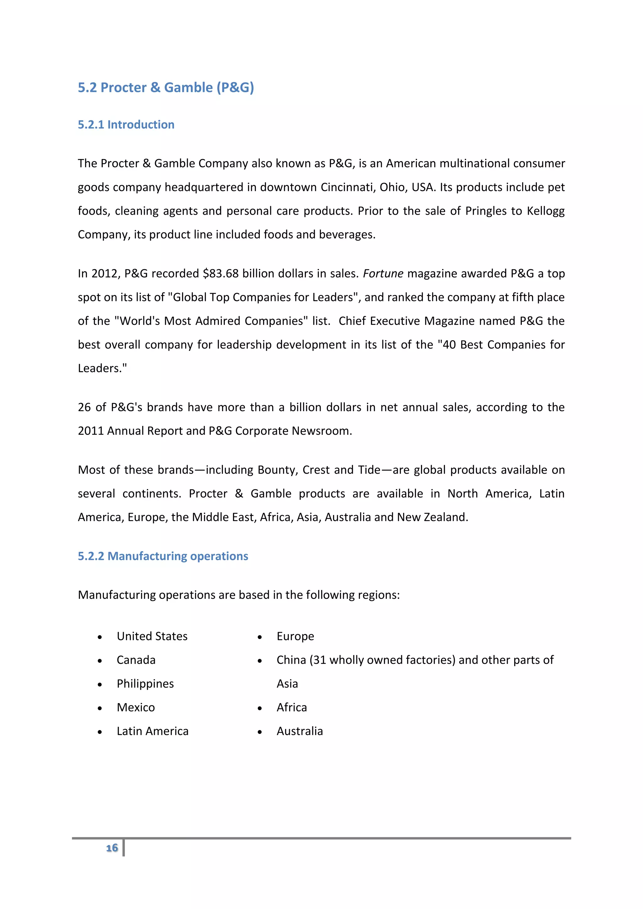 Comparison - Unilever Vs P&G- International Business and Marketing ...