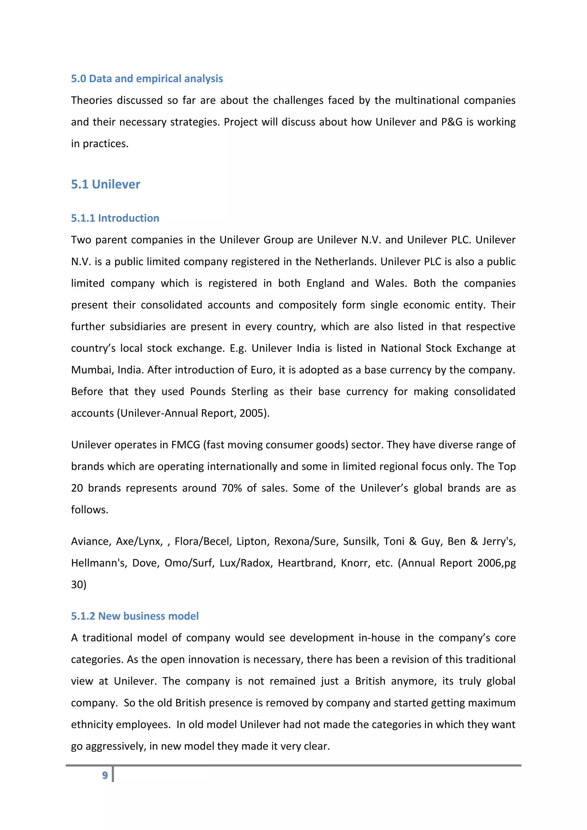 Comparison - Unilever Vs P&G- International Business and Marketing ...