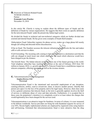 Frauds in telecom sector | DOCX