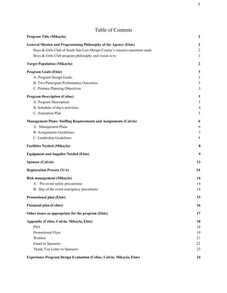 Boys and Girls Club Carnival Program Design | PDF