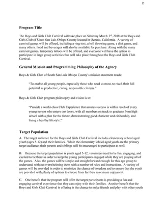 Boys and Girls Club Carnival Program Design | PDF