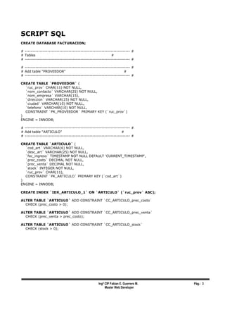 Rpta Modelo Facturacion Script | PDF