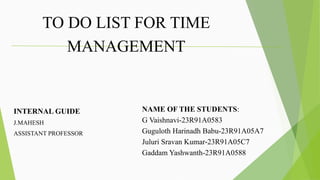 RPT for To do list for time managementsss | PPT