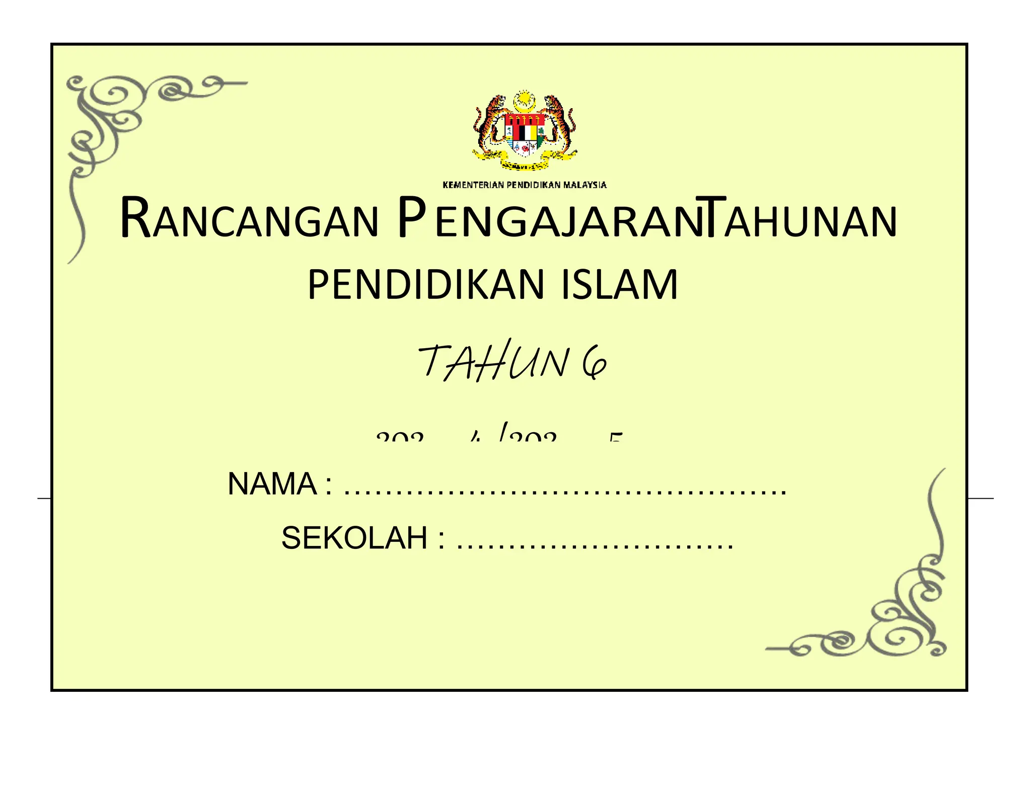 RPT PENDIDIKAN ISLAM TAHUN 6 2024-2025.docx