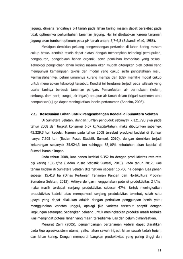 Rptp kajian kedelai lahan kering masam | PDF