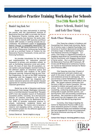 RP Training Workshops for Schools 2011 - Brochure | PDF