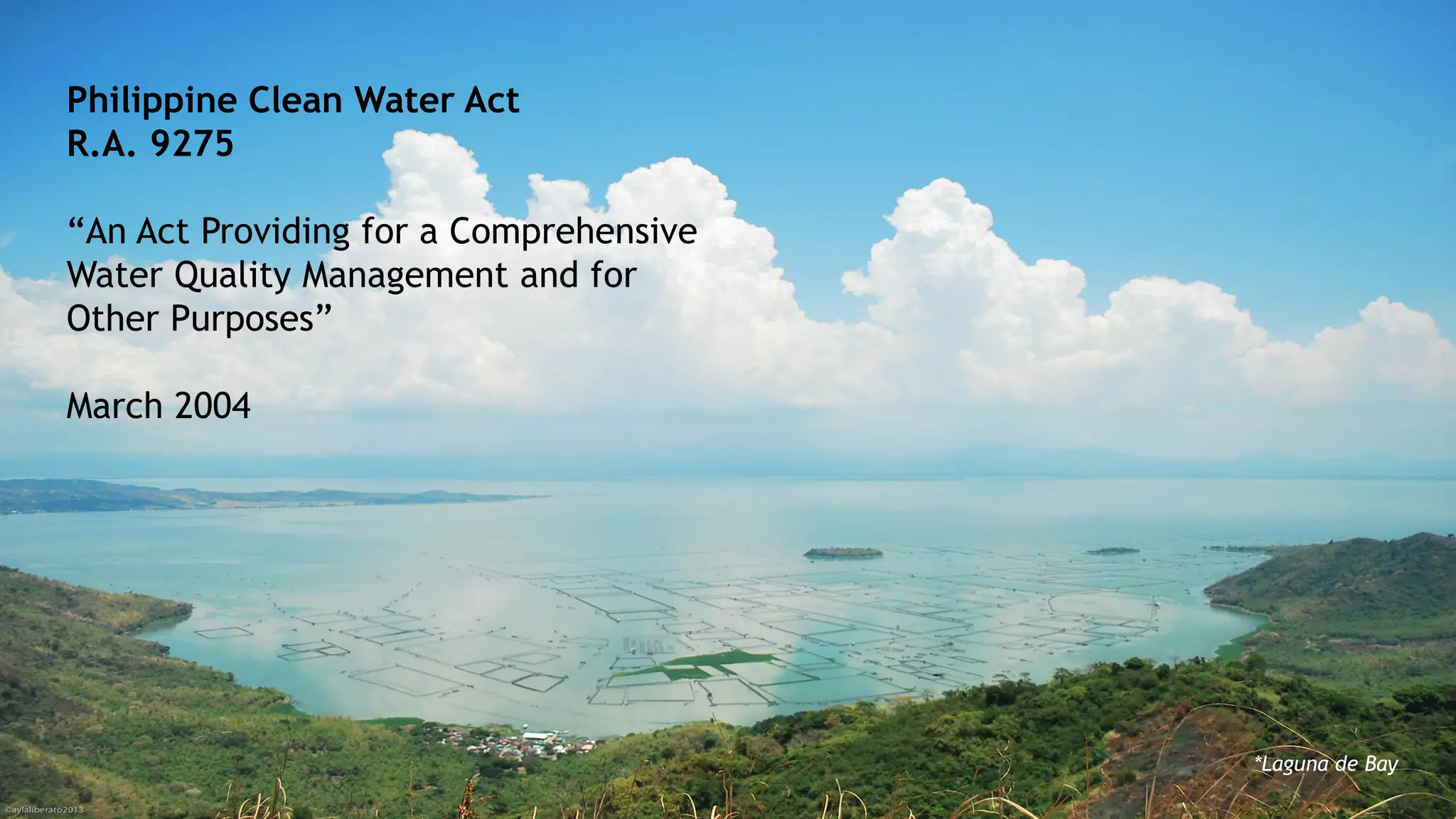 Presentation of Philippine Clean Water Act of 2004 | PDF