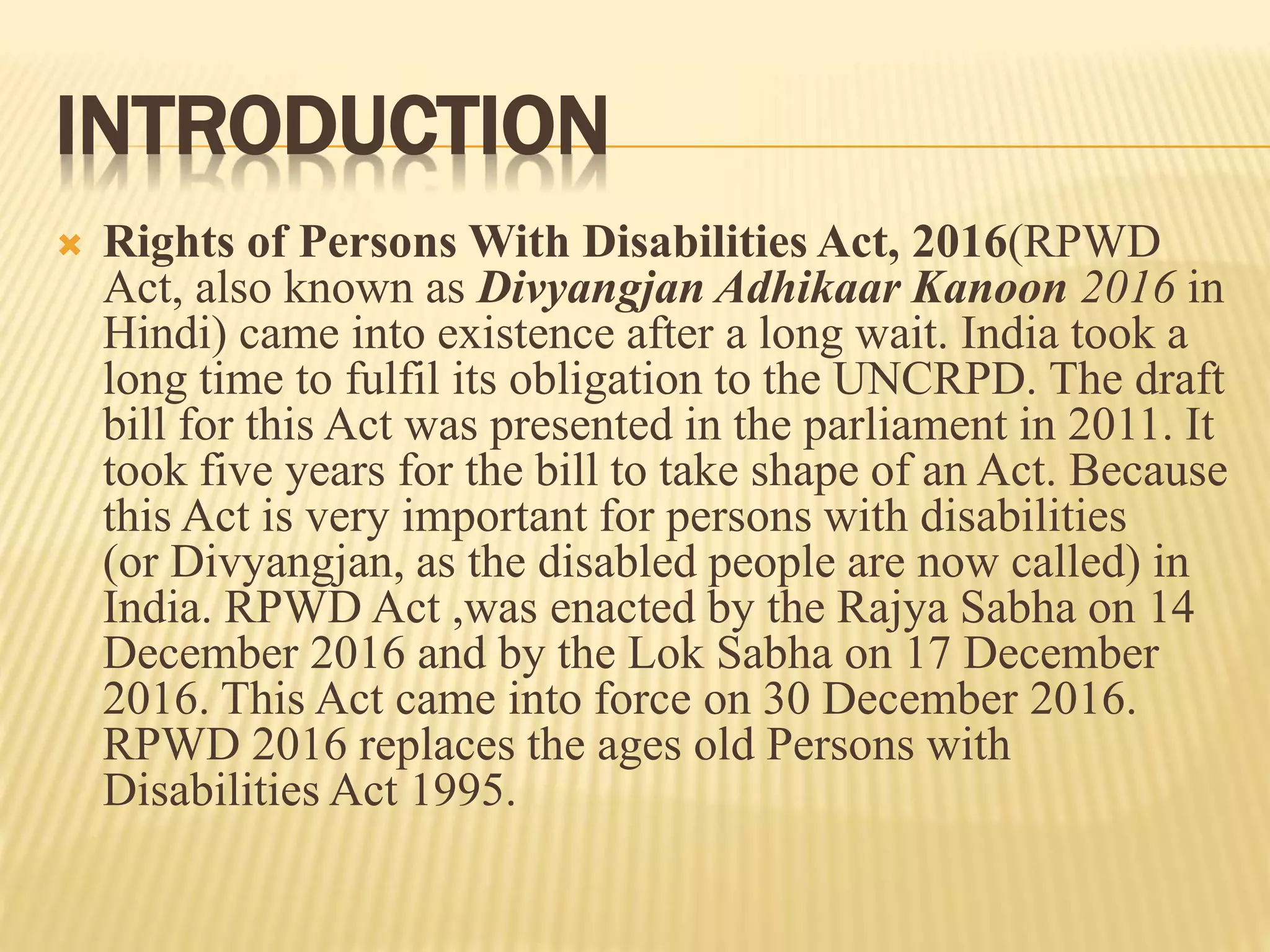 RPWD Act,2016 | PPTX