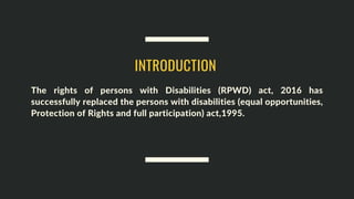 RPWD ACT 2016 | PPTX