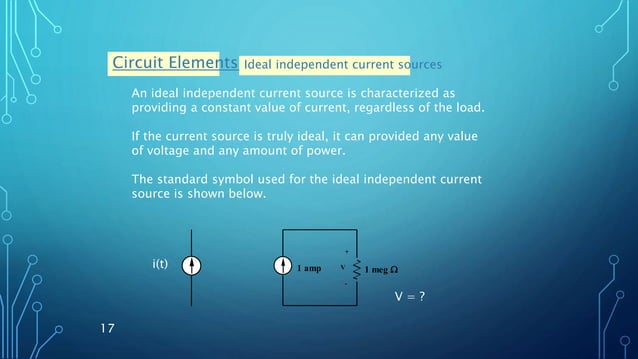 Elements of electrical engineering dc circuits | PPTX