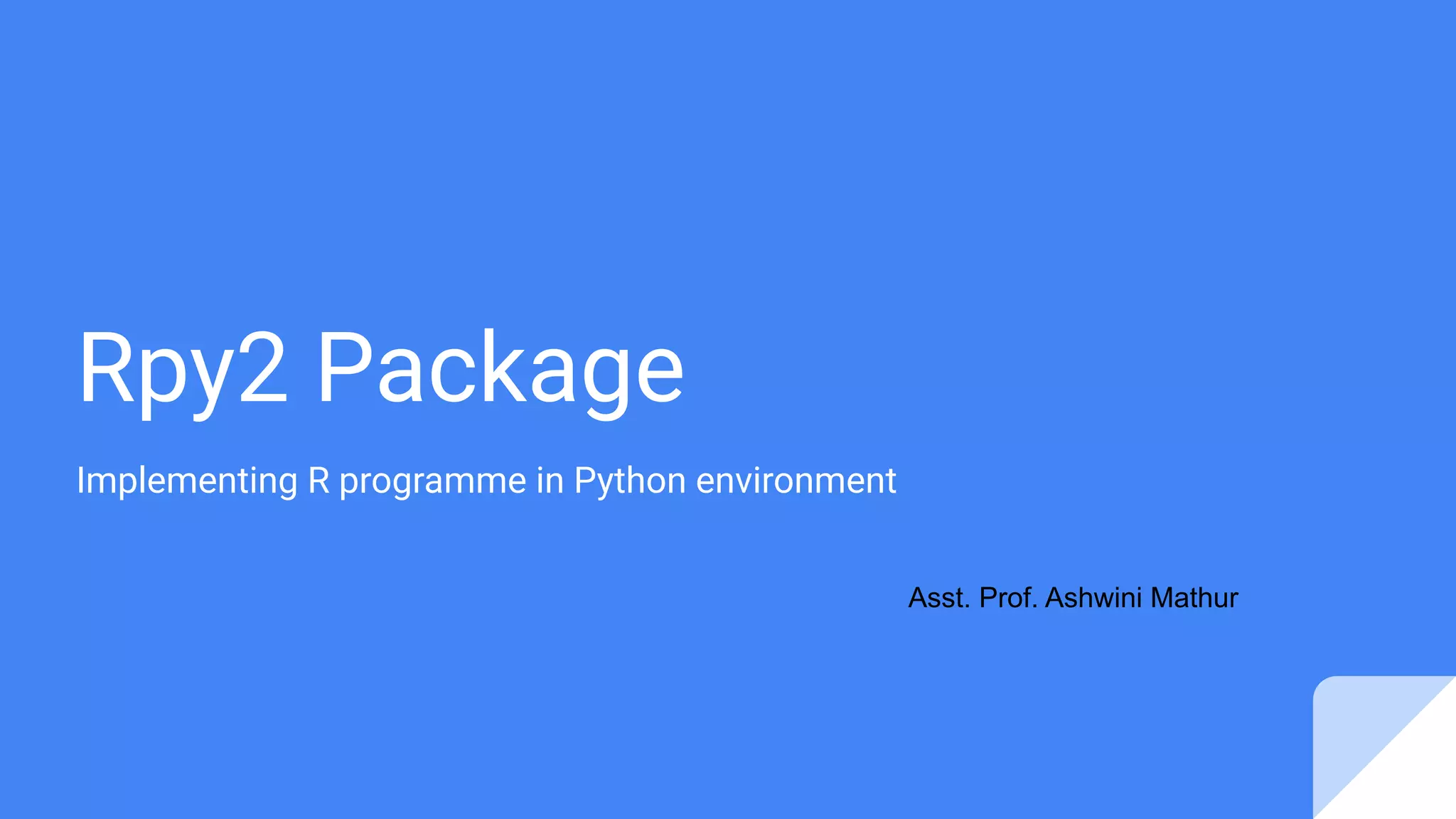 Rpy package | PPT