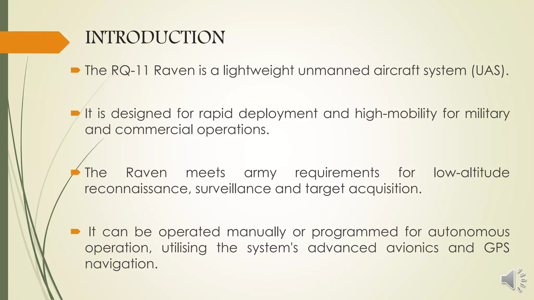 Rq 11 raven unmanned aerial vehicle, united states of america | PPTX
