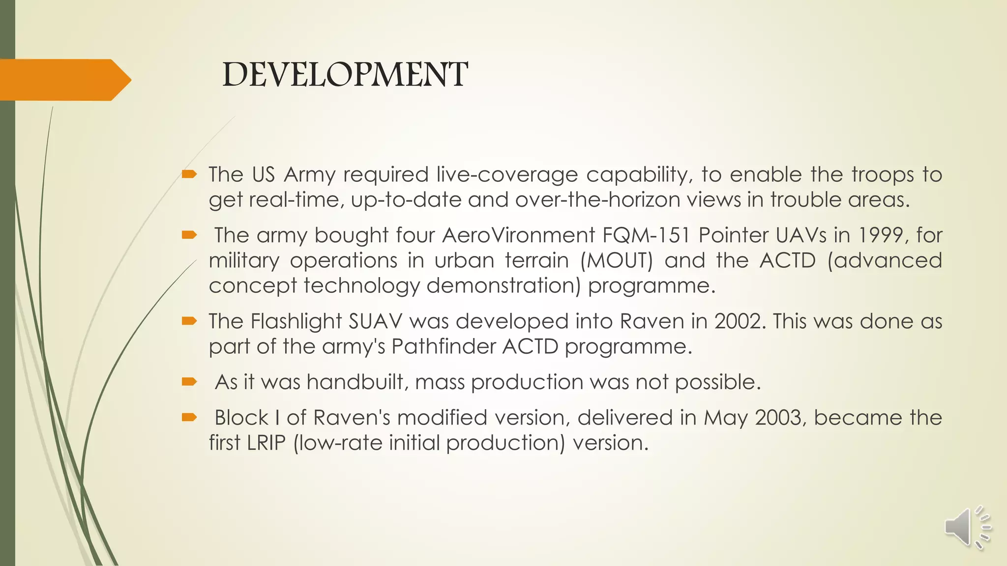 Rq 11 raven unmanned aerial vehicle, united states of america | PPTX