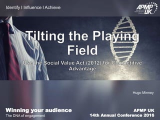 Using the Public Services (Social Value) Act 2012 for competitive ...