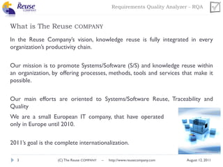 RQA - Requirements Quality Analyzer | PDF