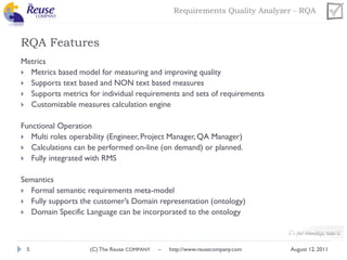 RQA - Requirements Quality Analyzer | PDF