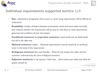 RQA - Requirements Quality Analyzer | PDF