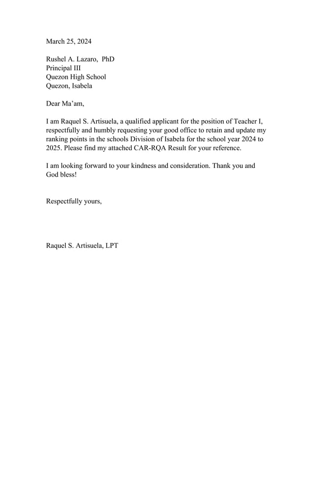 RQA retain.docx. A REQUESTR LETTER FOR REATINING RQA SCORE | DOCX