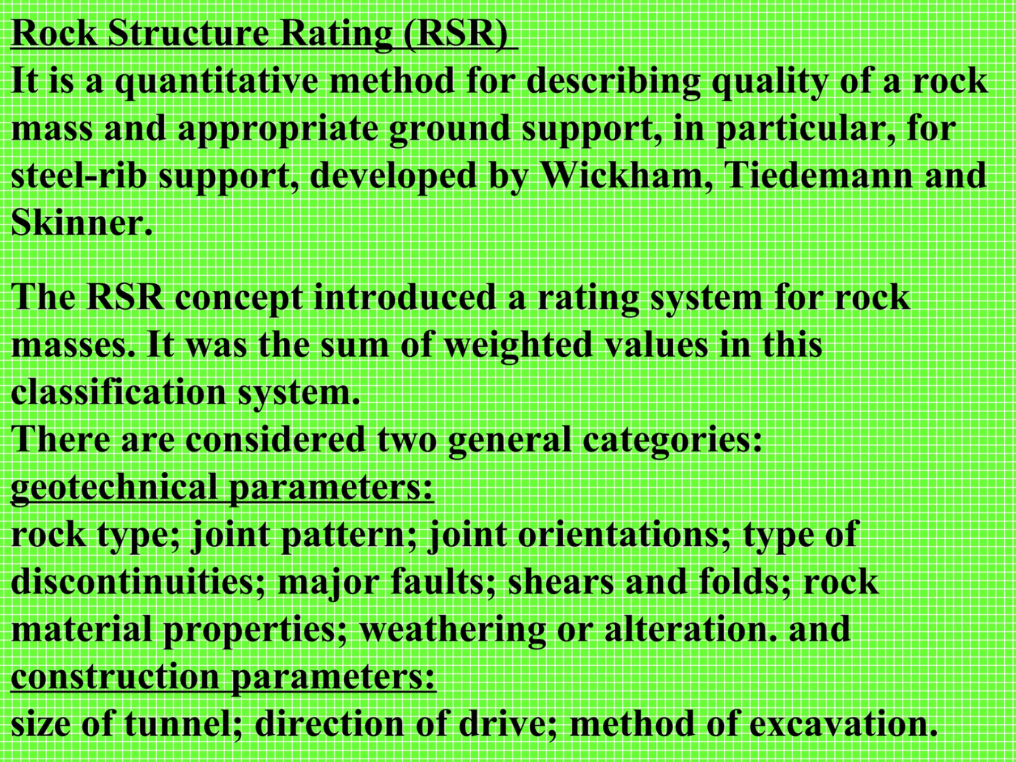 Rock quality determination, rock structure rating | PPT