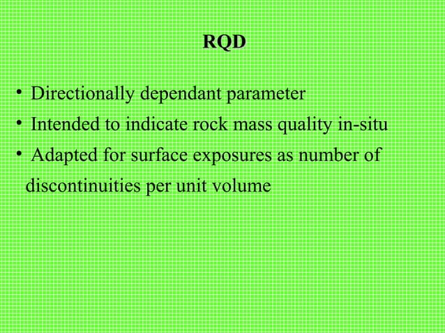 Rock quality determination, rock structure rating | PPT | Geology | Science